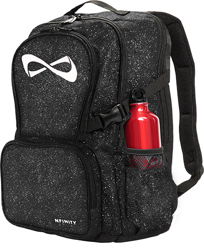 Nfinity Black Sparkle Backpack - White Logo – Total Spirit Cheerleading
